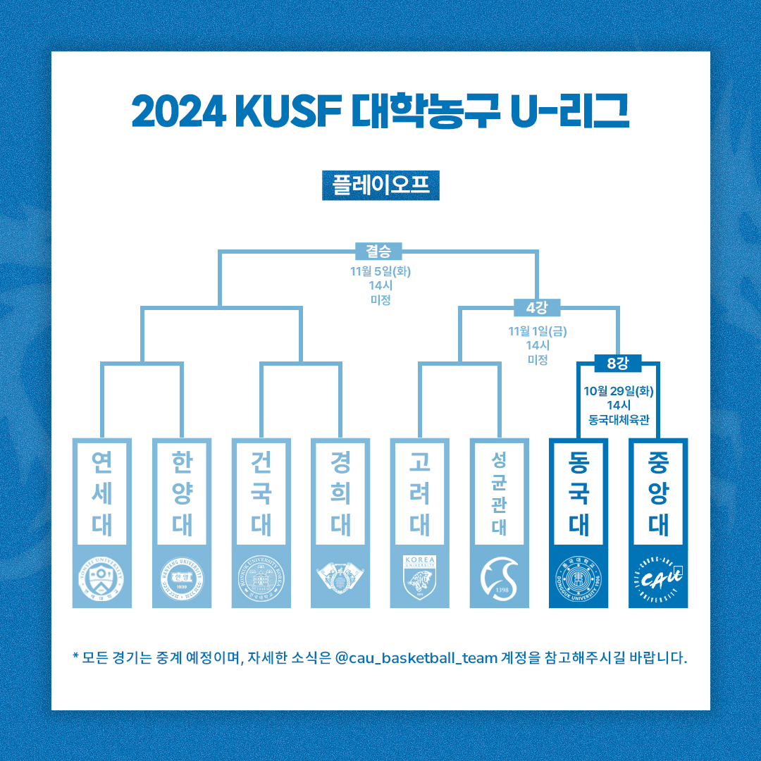 스포츠단 경기정보 - [농구] 2024 KUSF 대학농구 U-LEAGUE 플레이오프